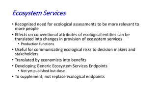 Protection goals, assessment endpoints, ecosystem services and ...