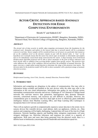 ACTOR CRITIC APPROACH BASED ANOMALY DETECTION FOR EDGE COMPUTING ENVIRONMENTS | PDF ...