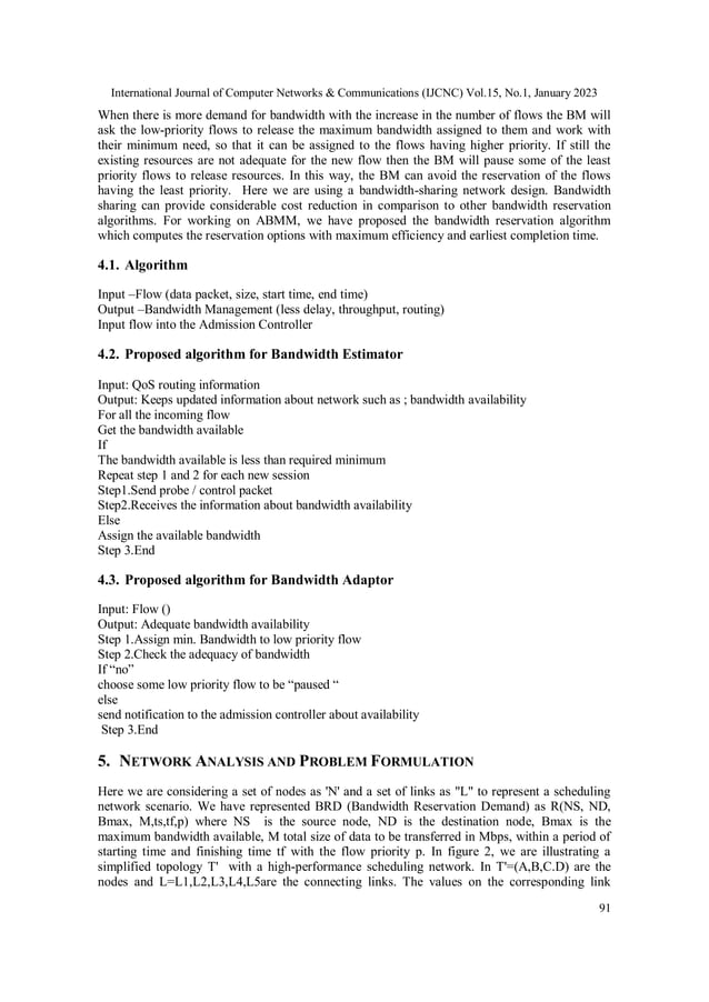 ADAPTIVE BANDWIDTH MANAGEMENT MODEL FOR WIRELESS MOBILE AD-HOC NETWORK | PDF