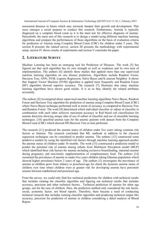 PREDICTION OF ANEMIA USING MACHINE LEARNING ALGORITHMS | PDF