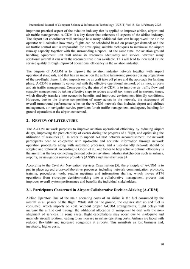 USING AIRPORT COLLABORATIVE DECISION MAKING (A-CDM) NETWORK TO IMPROVED ...