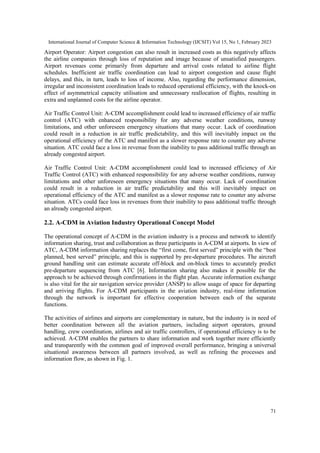 USING AIRPORT COLLABORATIVE DECISION MAKING (A-CDM) NETWORK TO IMPROVED ...