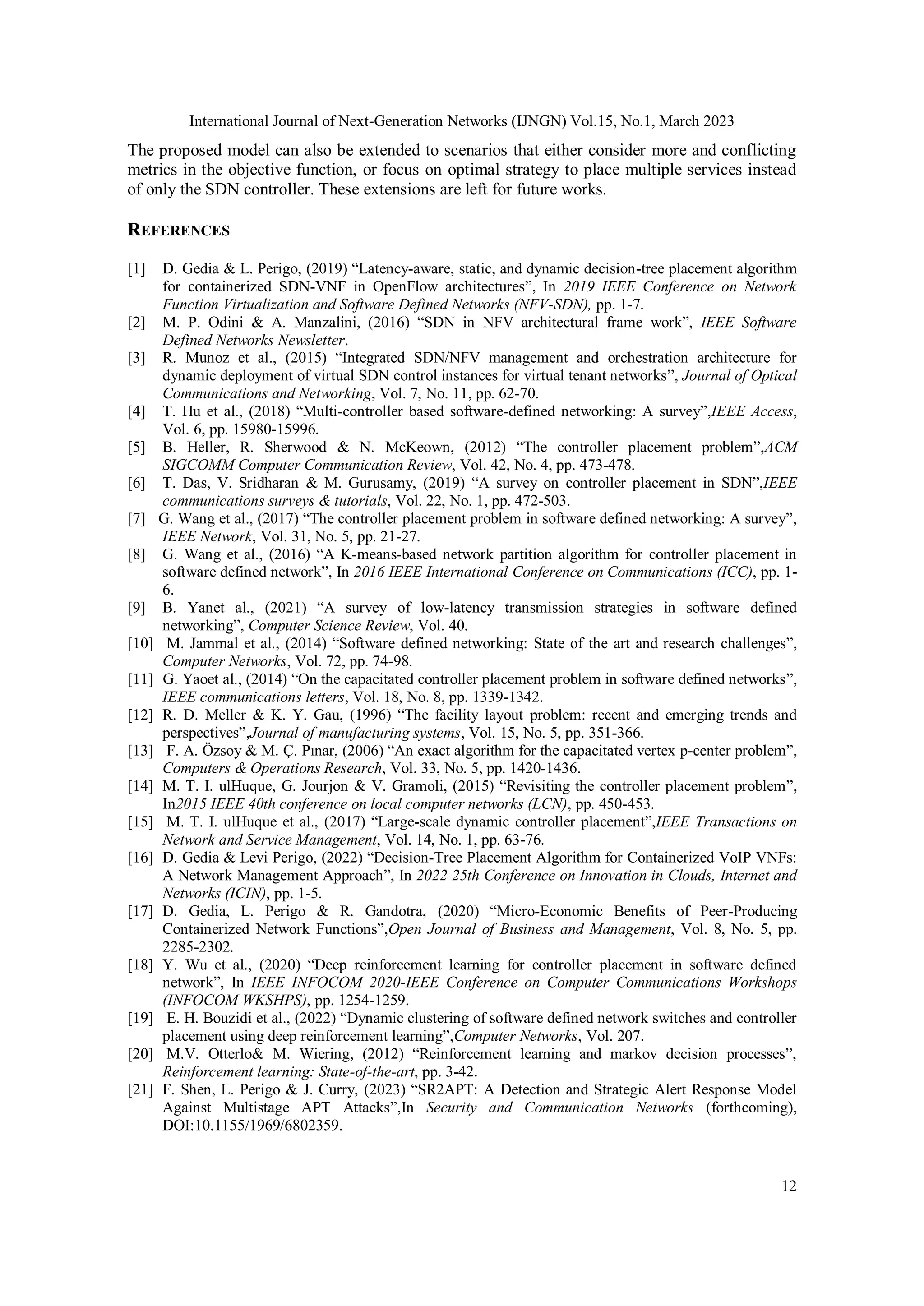 DYNAMIC SDN CONTROLLER PLACEMENT BASED ON DEEP REINFORCEMENT LEARNING | PDF