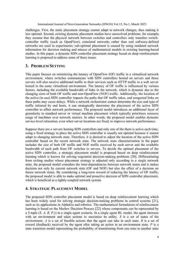 DYNAMIC SDN CONTROLLER PLACEMENT BASED ON DEEP REINFORCEMENT LEARNING | PDF