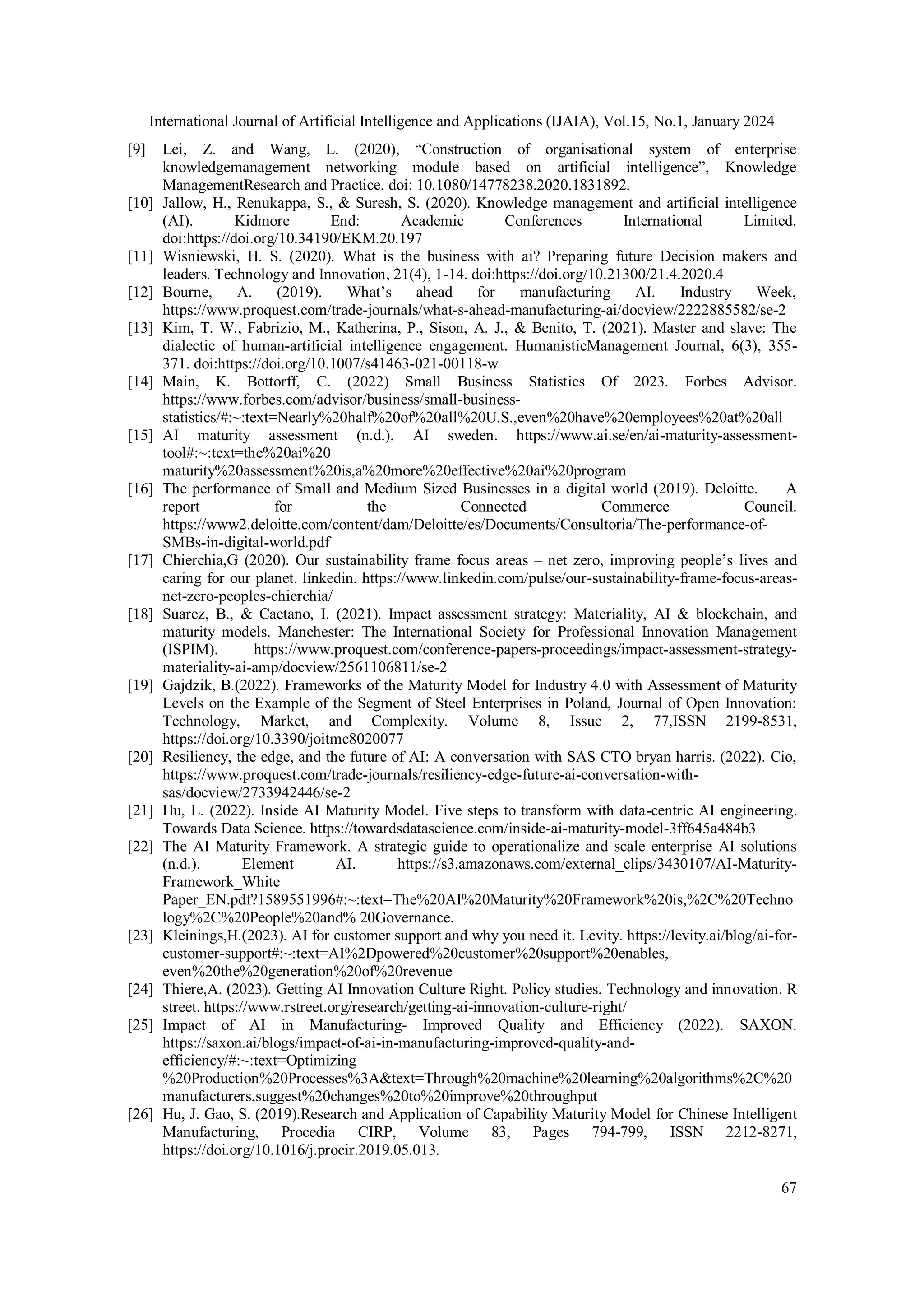 REVIEW OF AI MATURITY MODELS IN AUTOMOTIVE SME MANUFACTURING | PDF