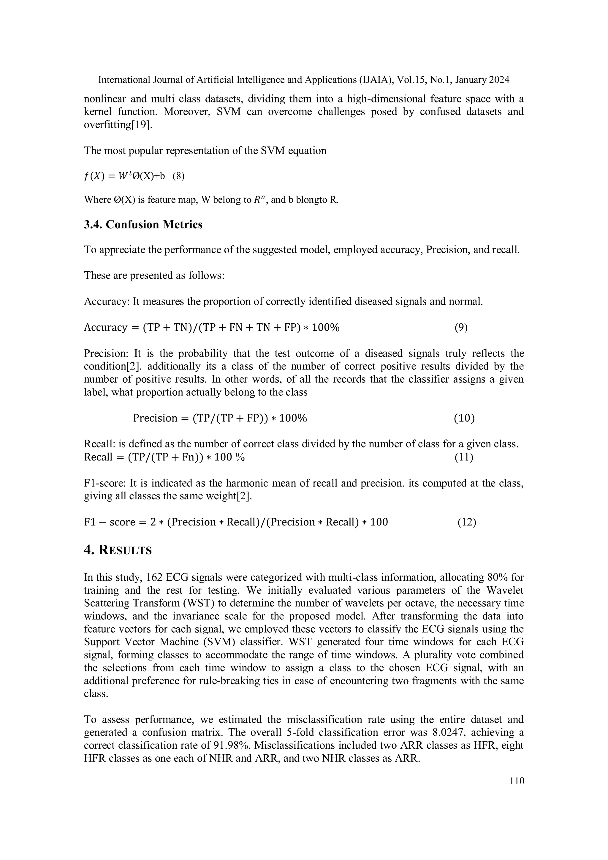 WAVELET SCATTERING TRANSFORM FOR ECG CARDIOVASCULAR DISEASE CLASSIFICATION | PDF