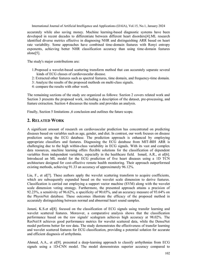 WAVELET SCATTERING TRANSFORM FOR ECG CARDIOVASCULAR DISEASE CLASSIFICATION | PDF