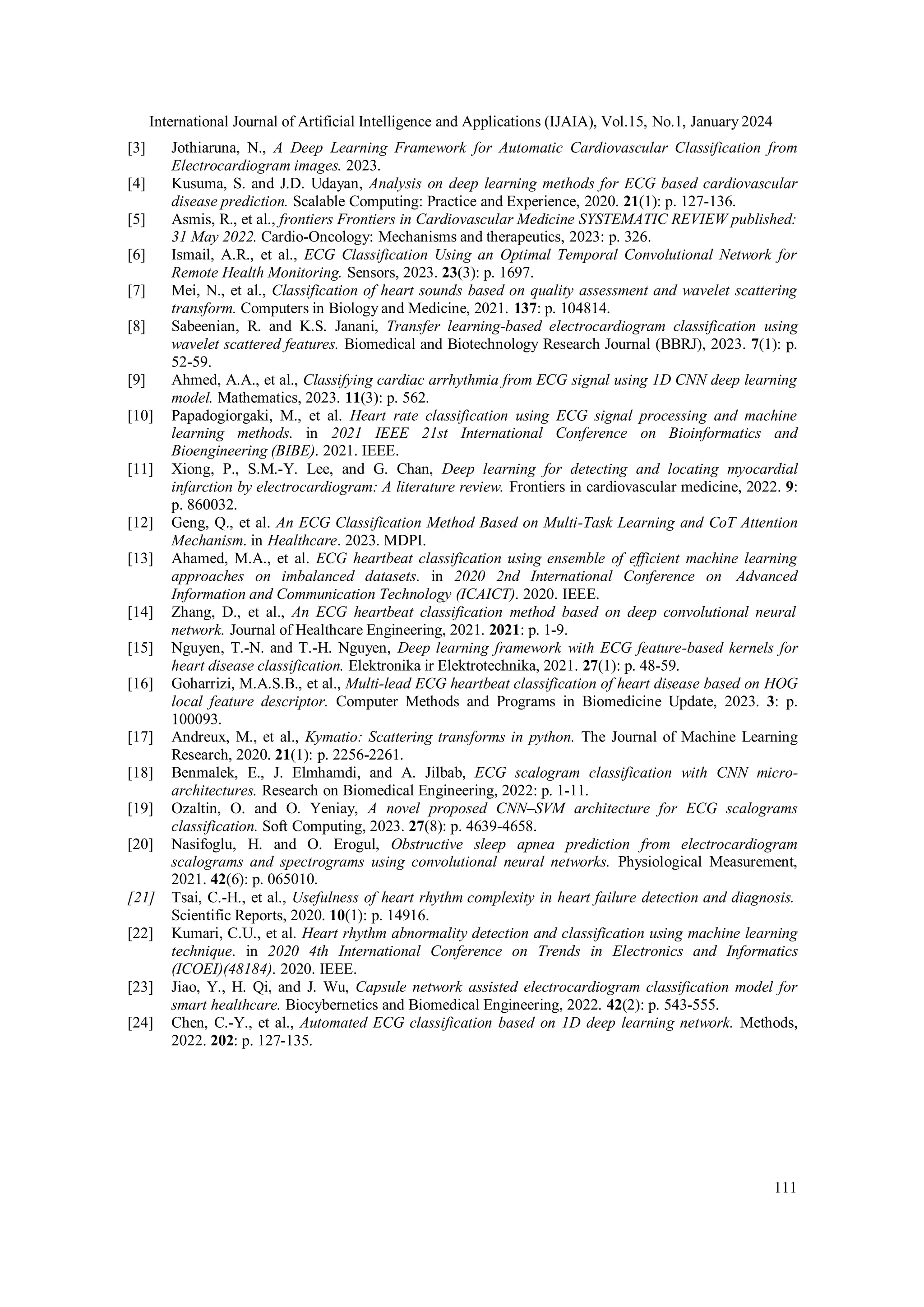 WAVELET SCATTERING TRANSFORM FOR ECG CARDIOVASCULAR DISEASE CLASSIFICATION | PDF