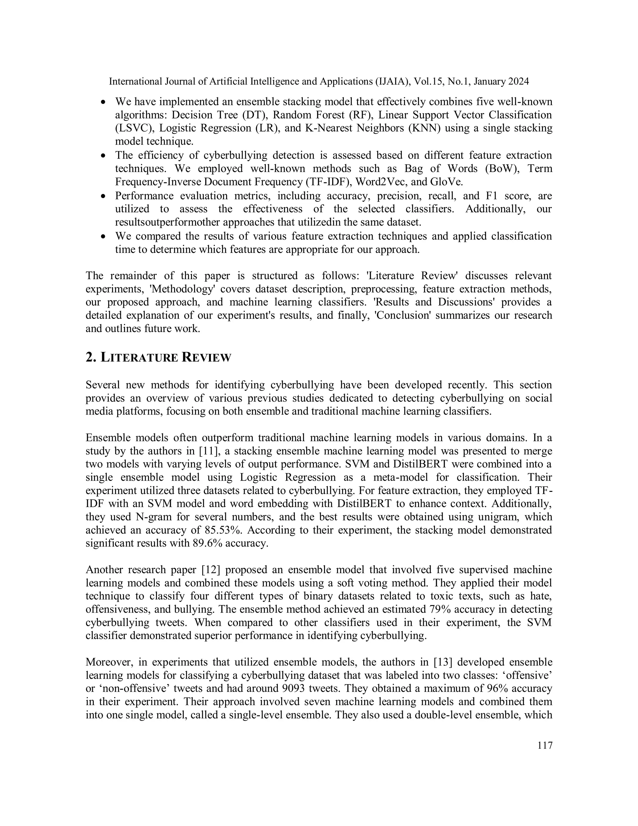 A MACHINE LEARNING ENSEMBLE MODEL FOR THE DETECTION OF CYBERBULLYING | PDF