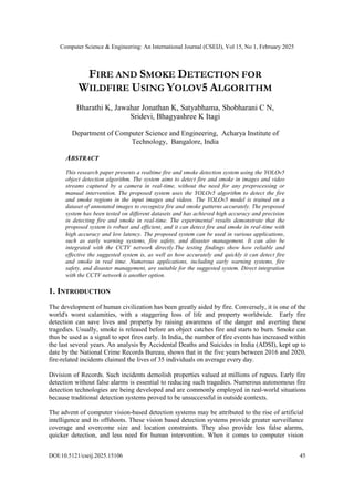 Fire and Smoke Detection for Wildfire using YOLOV5 Algorithm | PDF