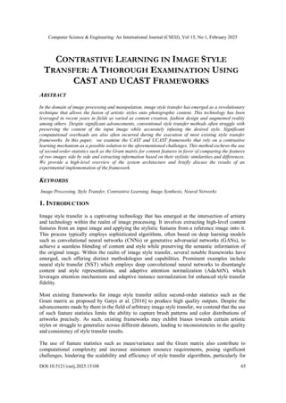 Contrastive Learning in Image Style Transfer: A Thorough Examination using CAST and UCAST ...