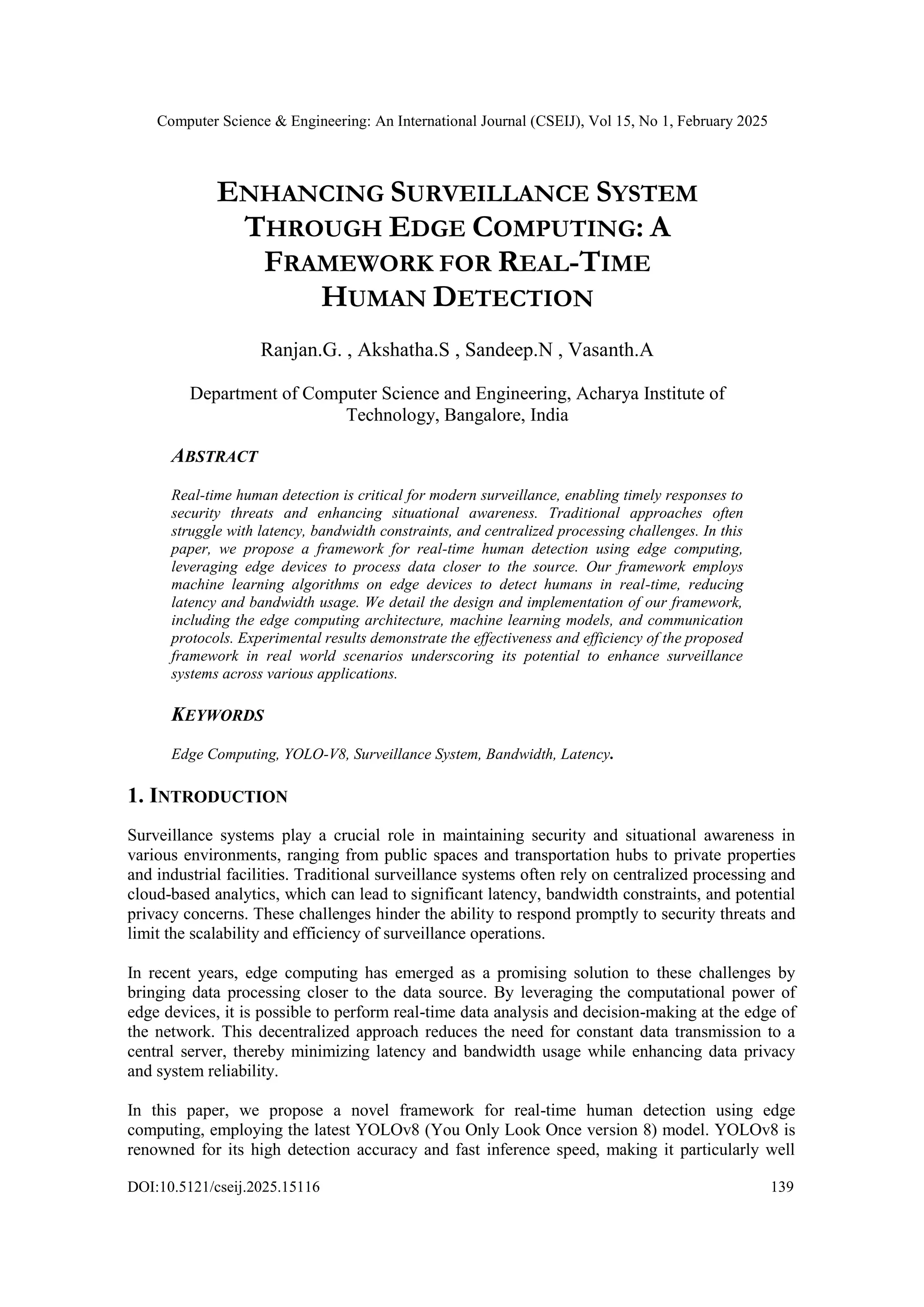 Ranjan.G, S. Akshatha, Sandeep.N and Vasanth.A, Acharya Institute of Technology, India | PDF