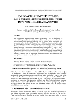 Securing Telehealth Platforms Ml Powered Phishing Detection With