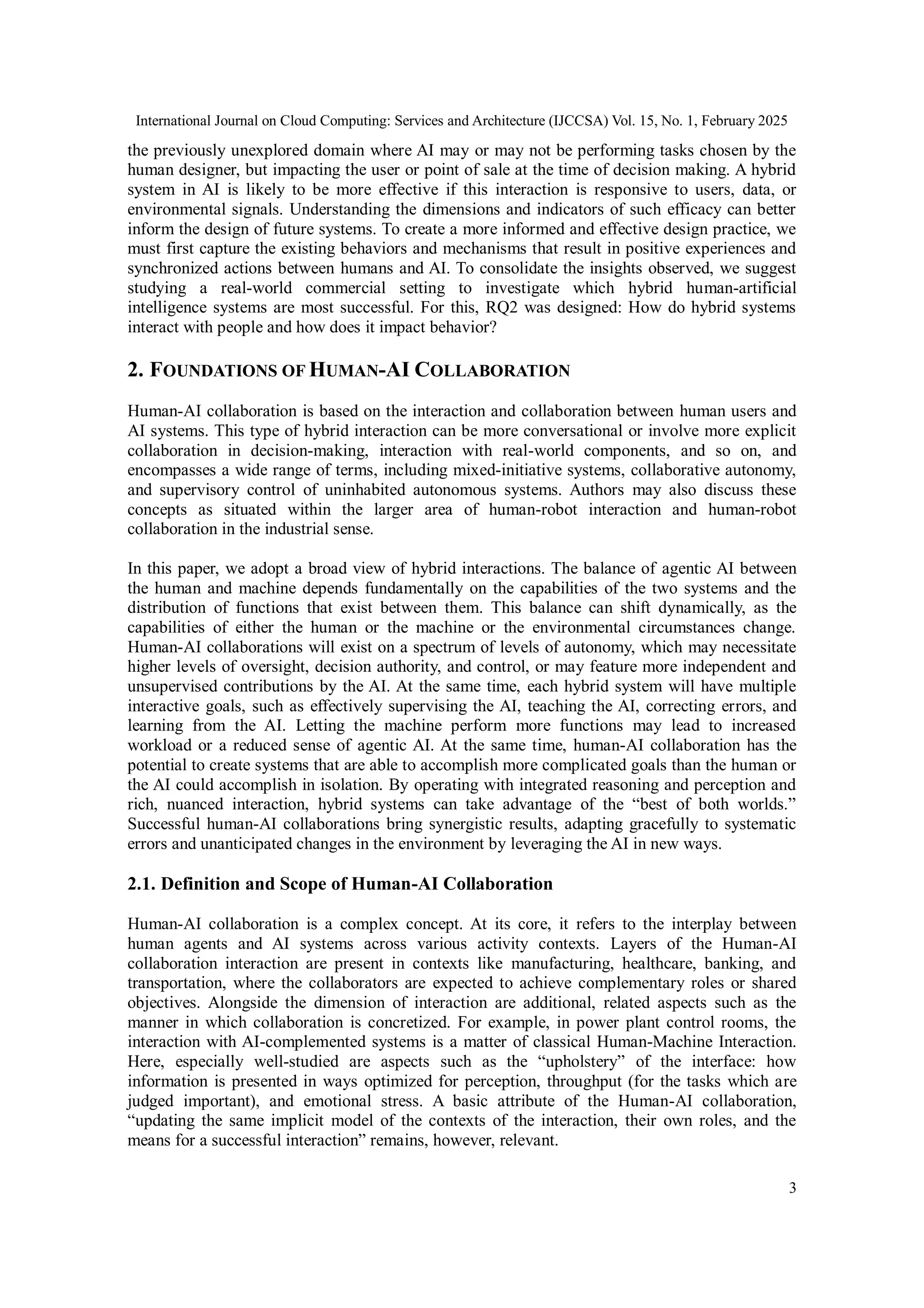 HUMAN-AI COLLABORATION: BALANCING AGENTIC AI AND AUTONOMY IN HYBRID SYSTEMS | PDF
