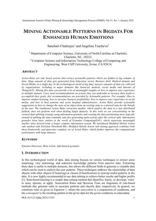 MINING ACTIONABLE PATTERNS IN BIGDATA FOR ENHANCED HUMAN EMOTIONS | PDF