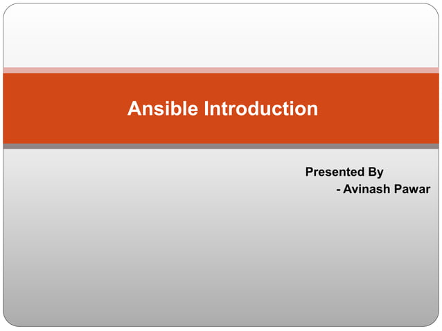Ansible Introduction | PPT