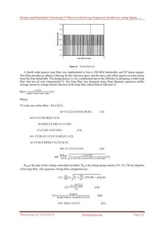 Design and Simulation Fractional-N Phase Locked Loop Frequency Synthesizer using Sigma-Delta ...