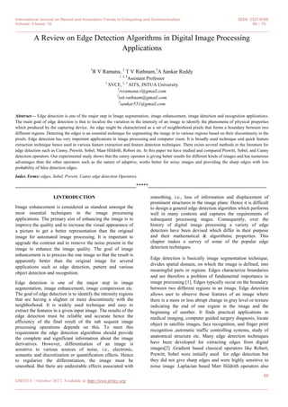 A Review on Edge Detection Algorithms in Digital Image Processing Applications | PDF