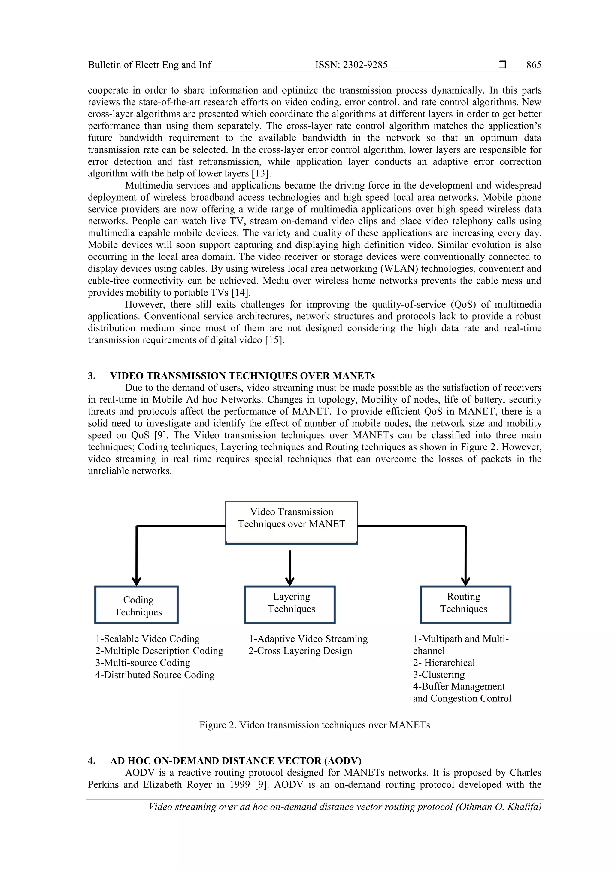 Video Streaming Over Ad Hoc On Demand Distance Vector Routing Protocol Pdf Computer