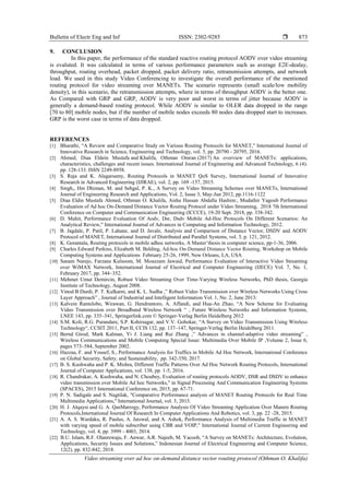 Video streaming over Ad hoc on-demand distance vector routing protocol | PDF