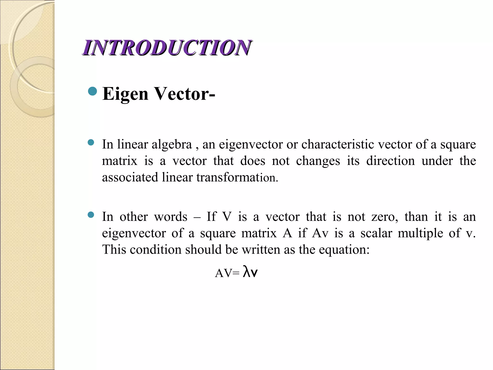 Eigenvalues and Eigenvectors | PPT