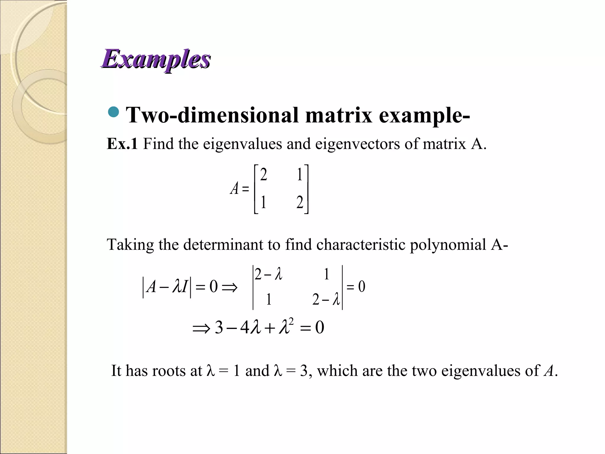 Eigenvalues and Eigenvectors | PPT