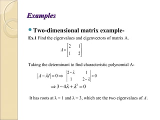 Eigenvalues and Eigenvectors | PPT