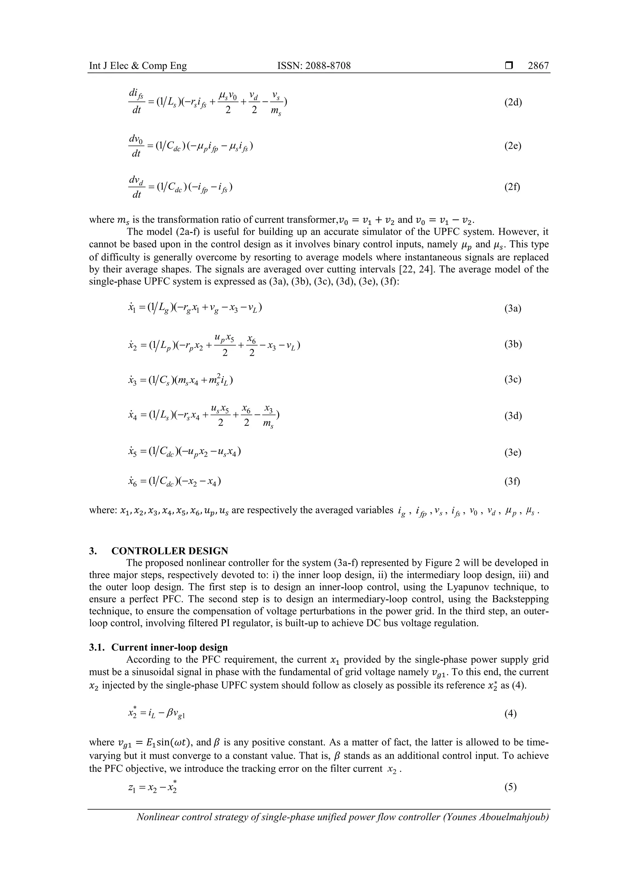 Nonlinear control strategy of single-phase unified power flow ...