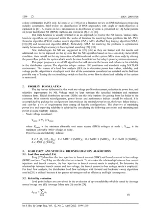 Reliability improvement and loss reduction in radial distribution system with network ...