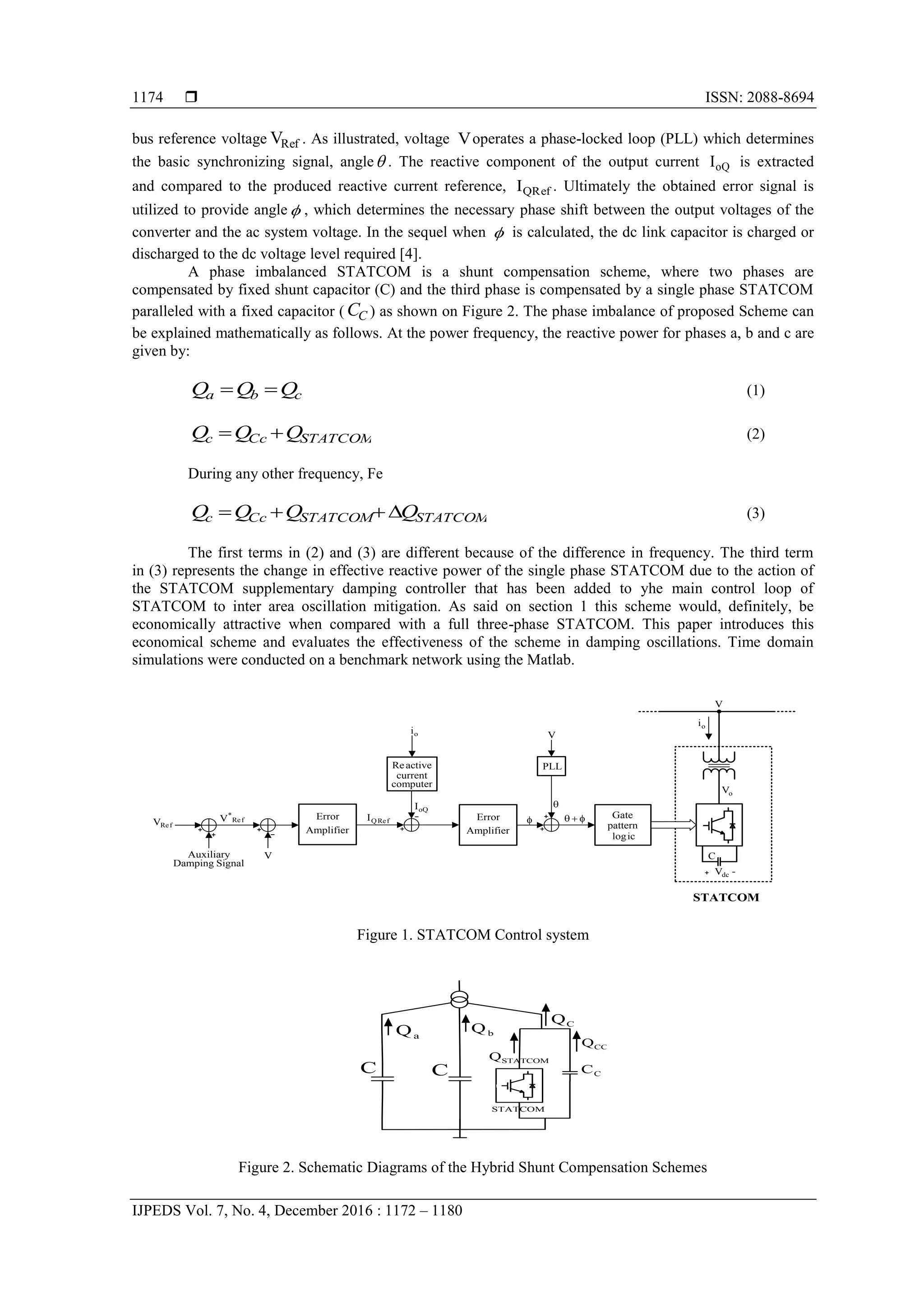 Inter-Area Oscillation Damping using an STATCOM Based Hybrid Shunt Compensation Scheme | PDF ...