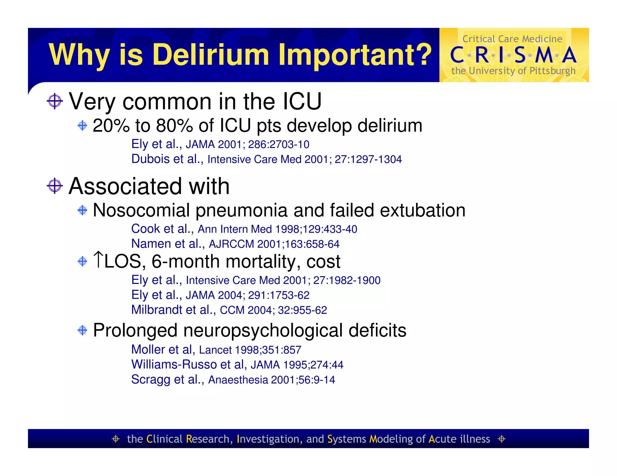 Patients Gone Wild: Agitation and Delirium in the ICU | PDF