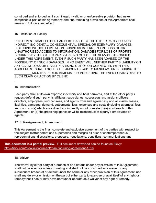 Manufacturing Agreement manufacturing-agreement