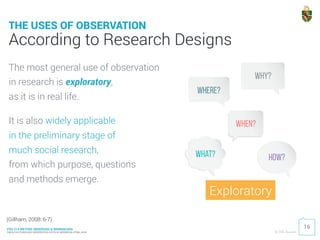 PDU 214 Methods of Observation & Interviewing: Introduction to ...