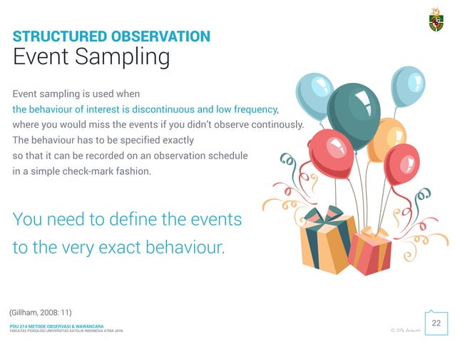 PDU 214 Methods of Observation & Interviewing: Introduction to ...