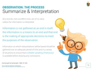 PDU 214 Methods of Observation & Interviewing: Observation - Methods ...