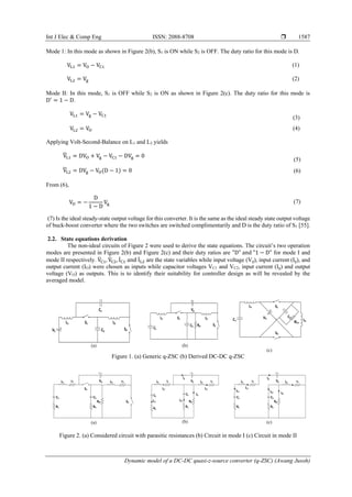 Dynamic model of A DC-DC quasi-Z-source converter (q-ZSC) | PDF