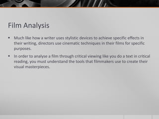 Film Techniques | PPT