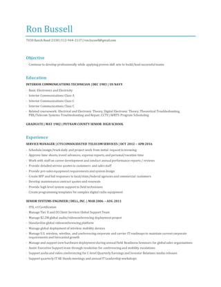 Ron Bussell - Resume | PDF