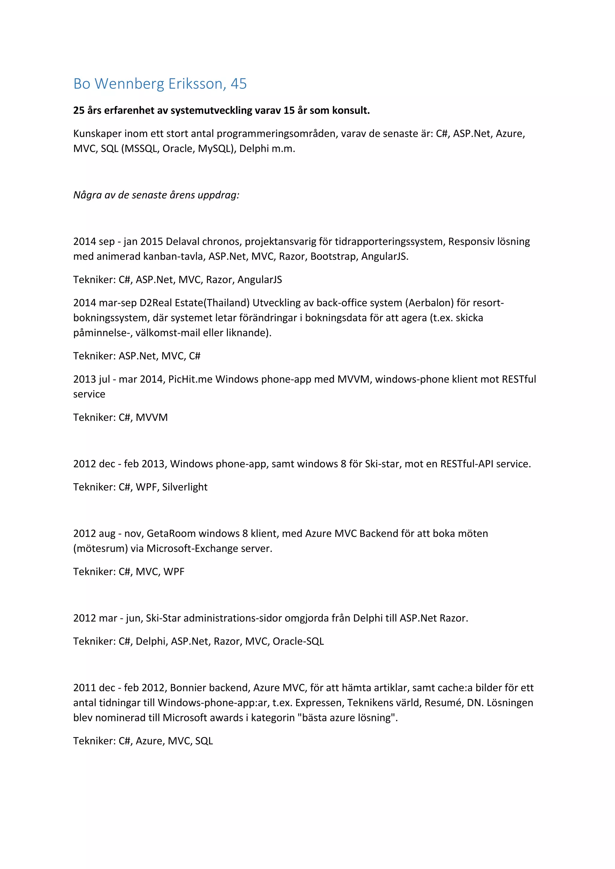 Bo Eriksson_profil | PDF
