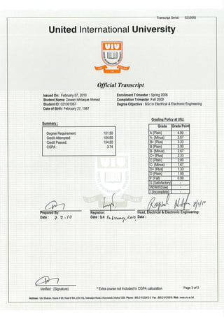 ACADEMIC TRANSCRIPT | PDF | Free Download