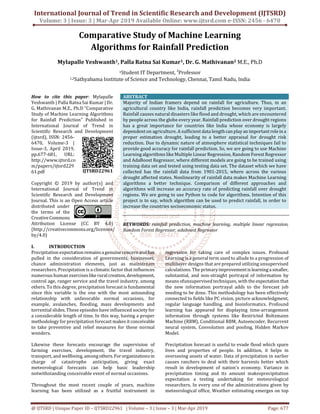 Comparative Study of Machine Learning Algorithms for Rainfall ...