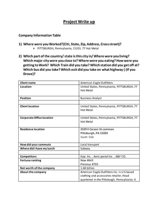 Project Write up for AEO | DOCX