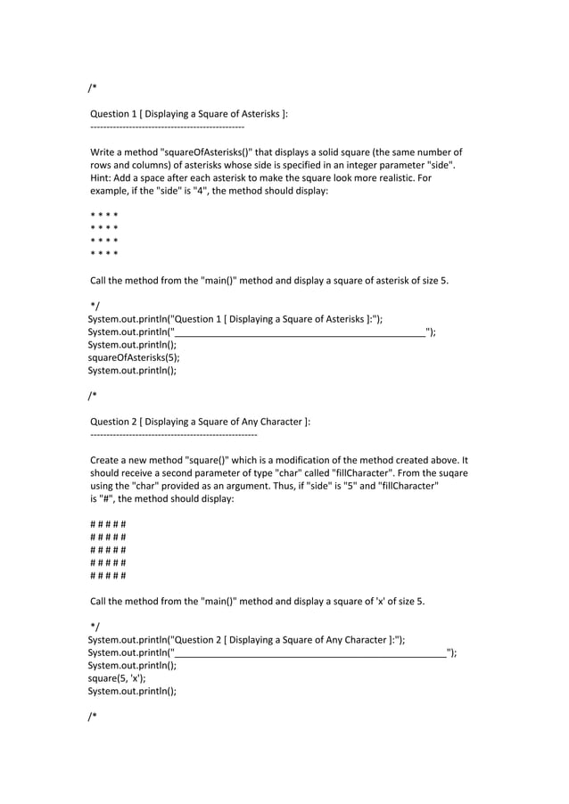 Java Unit 1 Project | PDF