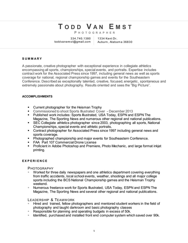 Todd Van Emst Résumé - 4 | DOCX