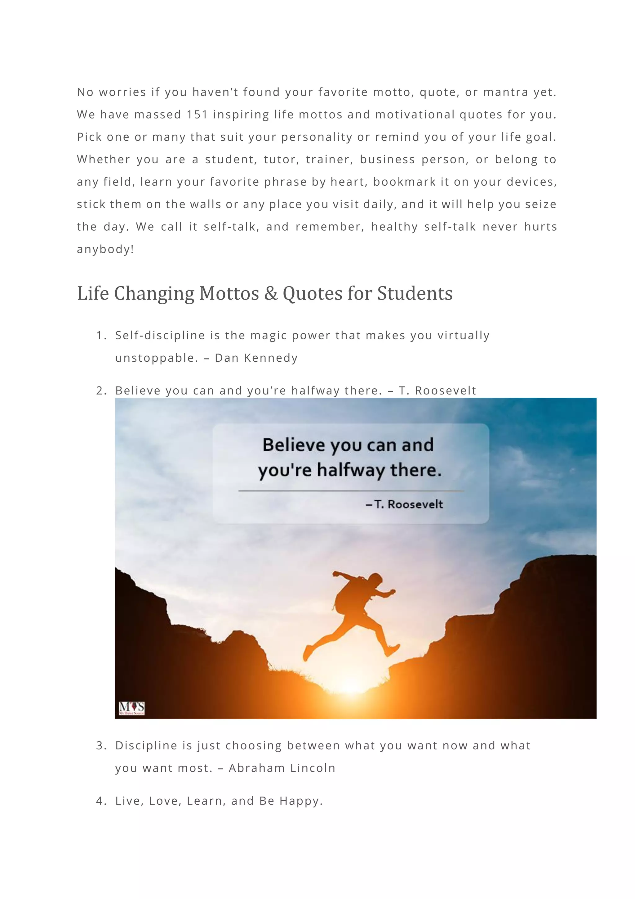 151 inspiring life mottos and quotes to live by | PDF