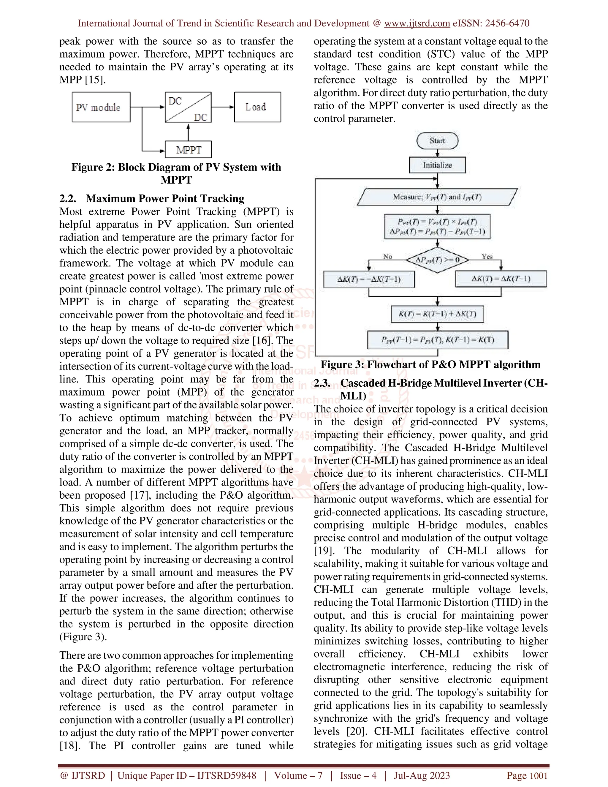 Photovoltaic Connected Cascaded H bridge Multilevel Inverters with Improved Harmonic Performance ...