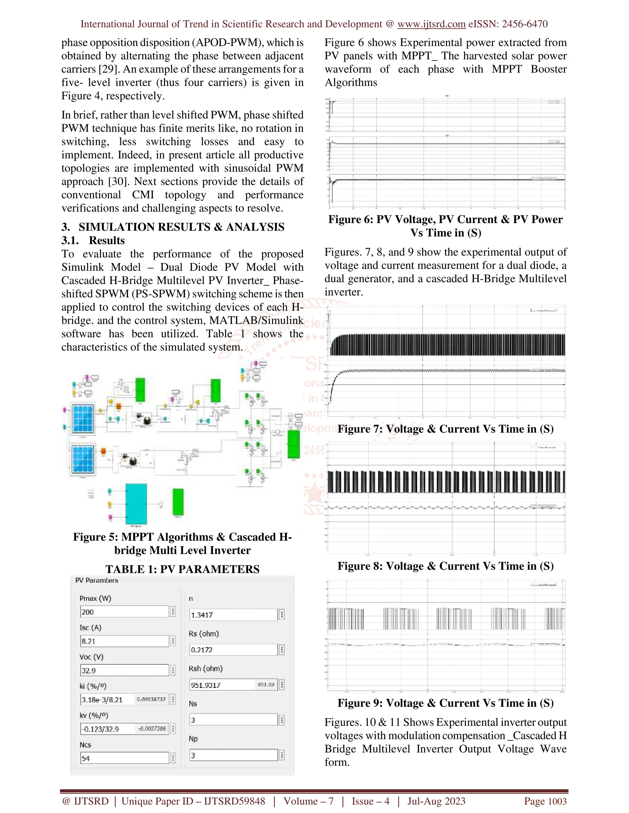 Photovoltaic Connected Cascaded H bridge Multilevel Inverters with Improved Harmonic Performance ...