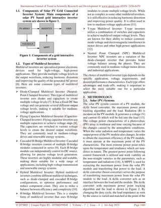 Photovoltaic Connected Cascaded H bridge Multilevel Inverters with Improved Harmonic Performance ...