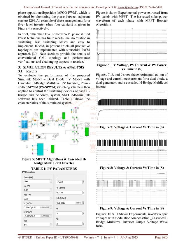 Photovoltaic Connected Cascaded H bridge Multilevel Inverters with Improved Harmonic Performance ...