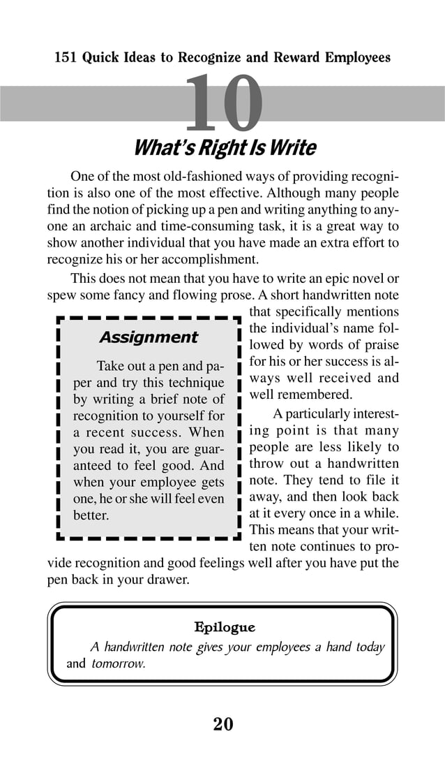 151 Quick Ideas To Recognize And Reward Employees Pdf
